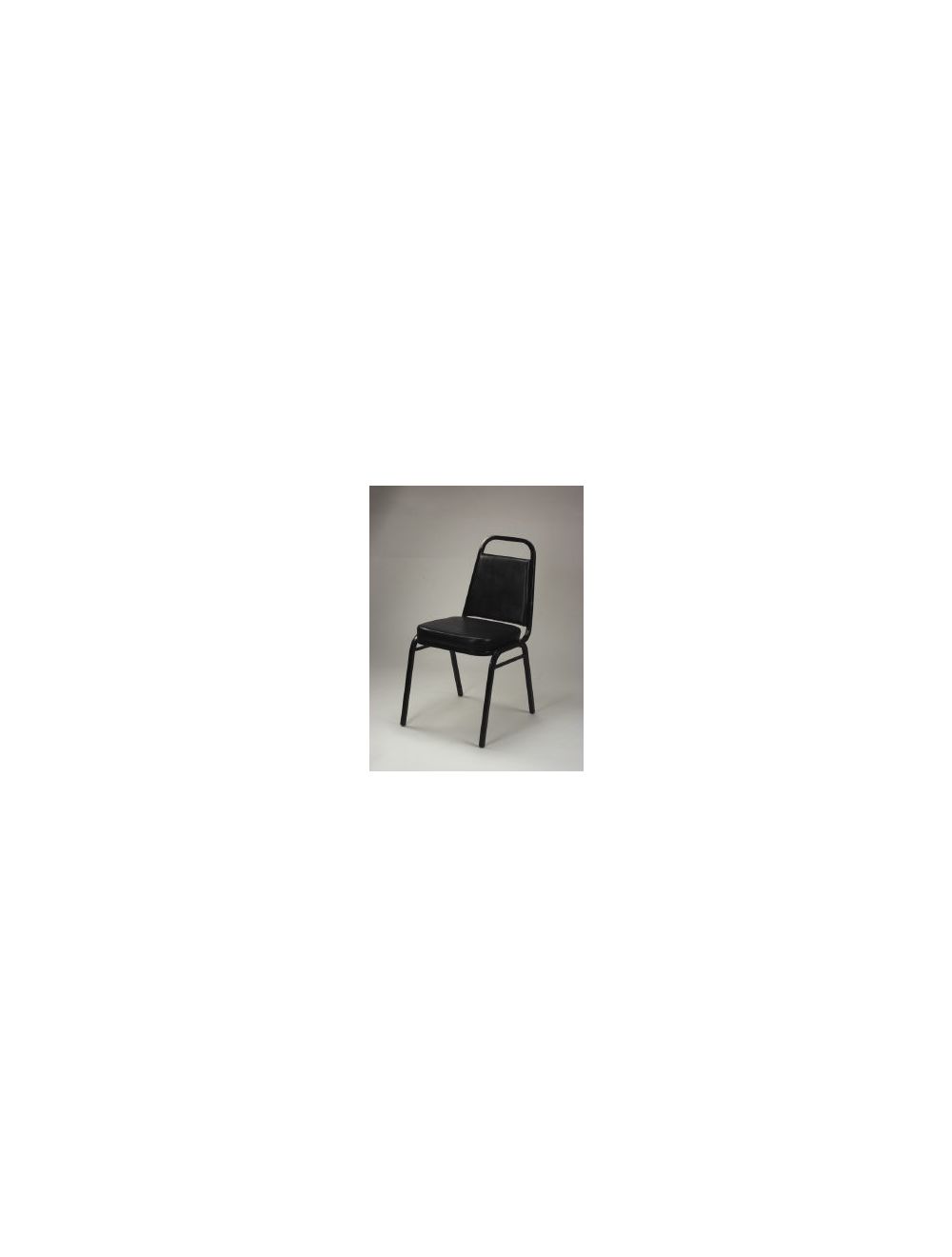 Square back stack chair, Black frame, Black vinyl