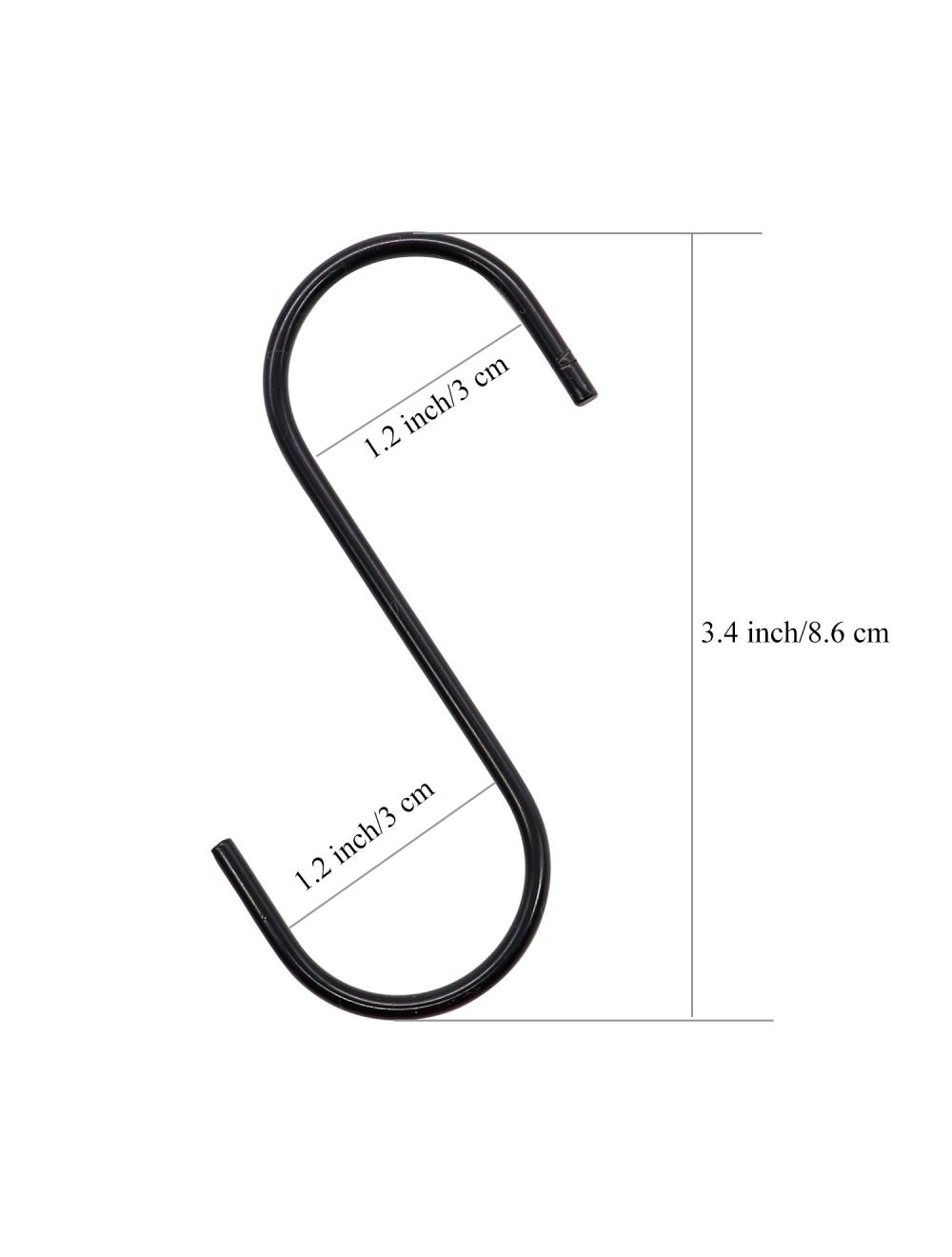 Pot Hook, Chrome, S Hook Style, set of 6