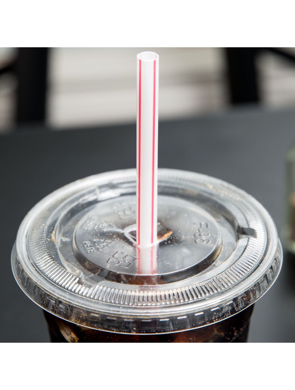 Giant Wrapped Straws, White w/ Red stripe