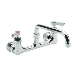 Wall / splash mounted faucet, 14" Spout, 8" center