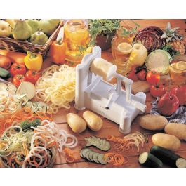 Curly fry cutter and spiral vegetable slicer